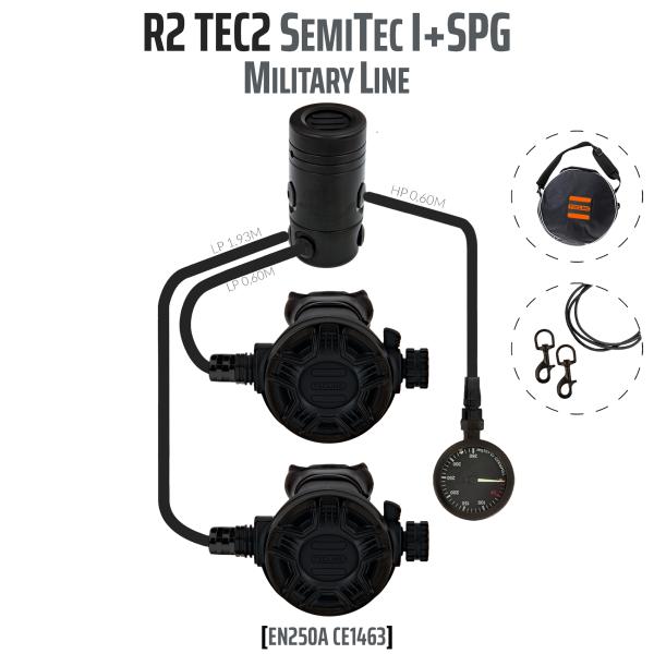 Octopus Dive Shop - Tecline R2 Tec2 SemiTec Set + Finimeter - Military Line